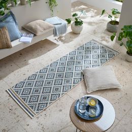 Teppich FLAIR RUGS, B:80cm H:4mm L:230cm, blau, Kunstfaser, Wohnzimmer, Teppiche, "ZiaTrellis", Zia Trellis Indoor Outdoor-Teppich