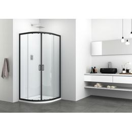 Runddusche Sanotechnik, B:90cm H:195cm T:90cm, schwarz, Duschkabinen, "Elite", 195 cm H&ouml;he