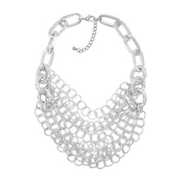 Damen Kette mit Anhänger "Chain Reaction", silber, Basic, Collezione Alessandro, Metall, Halsketten, Statementkette mit verschieden großen Gliedern