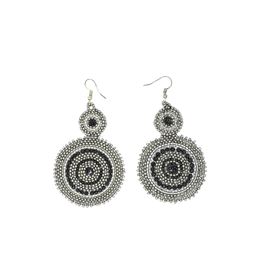 Damen Paar Creolen "Mystic", silber, Collezione Alessandro, Glas, Ohrringe