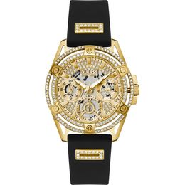 Guess Damen Multifunktionsuhr "QUEEN", gold, Armbanduhren, Armbanduhr, Quarzuhr, Damenuhr