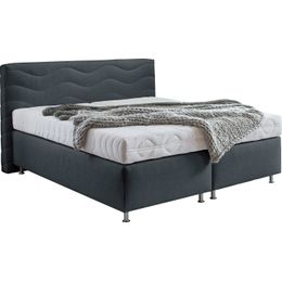 Boxspringbett, B:215cm L:210cm, grau, Westfalia Schlafkomfort, Bezug Bett: Microvelours (100% Polyester) oder Feinstruktur (100% Polyester);Bezug