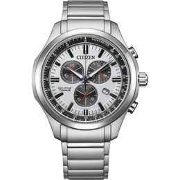 Citizen Herren Chronograph, silber, Armbanduhren, Armbanduhr, Herrenuhr, Solar, Stoppfunktion, Titan, Saphirglas