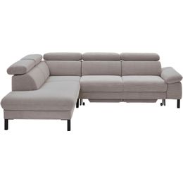 Ecksofa Home Affaire, B:272cm H:79cm T:217cm, silber, 95% Polyester, 5% Nylon, Wohnzimmer, Sofas, "Arnayon mit Querschläfer-Bettfunktion, Schlafsofa,