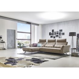 Ecksofa DIE PLANBAR, B:285cm H:84cm T:178cm, grau, 100% Polyester, Wohnzimmer, Sofas, "MP-IN20041 L-Form", optional Sitztiefenverstellung und