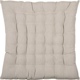 Sitzkissen Pad, B:40cm L:40cm, beige, Baumwolle, Garten, Dekokissen_Sitzkissen_Kissenhüllen, "LEDA", Made in Europe, 1 Stück
