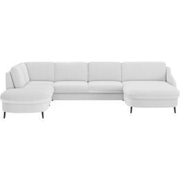 Sit & More Wohnlandschaft SIT & MORE, B:356cm H:90cm T:239cm, silber, 100% Polyester, Sofas, "Soul U-Form", wahlweise mit Bettfunktion und Bettkasten oder