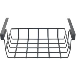 Wenko Einh&auml;ngekorb "Modell Klea Schwarz", B/H/T: 34cm x 13cm x 25cm, schwarz, Aufbewahrungsboxen, offener Drahtkorb aus Metall f&uuml;r Regale, K&uuml;chen-