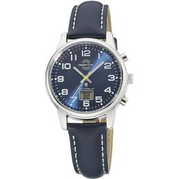 MASTER TIME Damen Funkuhr "Super Power", blau, Armbanduhren, Armbanduhr, Quarzuhr, Damenuhr, Datum, Leuchtzeiger