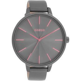 Oozoo Damen Quarzuhr, grau, Armbanduhren, Armbanduhr, Damenuhr, Lederarmband, &Oslash; 48mm