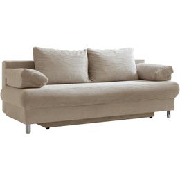 Schlafsofa Inosign, B:196cm H:43cm T:53cm, beige, 92% Polyester, 8% Nylon, Kinderzimmer, Sofas, "Como", 2-Sitzer, Federkern, Breite 196 cm, inkl.