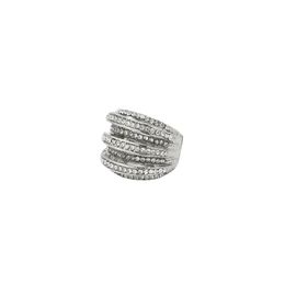 Damen Fingerring "Funkel", Messing, silber, Collezione Alessandro, Messing, Fingerringe