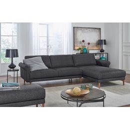 Ecksofa, B:282cm H:85cm T:178cm, schwarz, CREATION BY ROLF BENZ, Chenille COCO (72% Polyester 15% Baumwolle 13% Polyacryl), Wohnzimmer, Sofas,