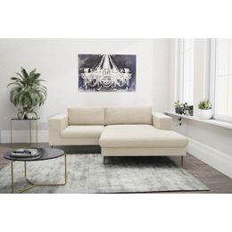 Ecksofa DOMO collection, B:244cm H:83cm T:173cm, beige, 100% Polyester, Wohnzimmer, Sofas, "Modica kompakt und elegant, Breite 244, L-Form", moderne