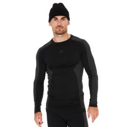 SOS Herren Thermounterhemd "Kalmar", schwarz, Gr. L, unifarben, 64% Polyamid, 28% Polyester, 8% Elasthan, Unterhemden, im nahtlosen Design