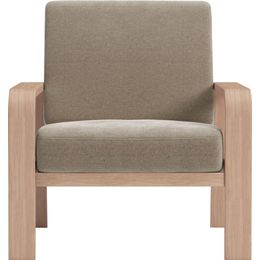 Sit & More Sessel SIT & MORE, B:79cm H:91cm T:93cm, beige, 95% Polyester, 10% Polyamid, Sessel, "Kolding", Armlehnen aus Buchenholz in natur, verschiedene
