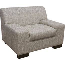 Sessel DOMO collection, B:110cm H:74cm T:85cm, beige, NaturLEDER in Sitz und R&uuml;cken. Korpus in passendem Kunstleder SOFTLUX bezogen;Struktur