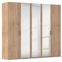 Dreht&uuml;renschrank Rauch, B:251cm H:223cm T:61cm, braun, Holzwerkstoff, Schr&auml;nke, "Kleiderschrank Schrank Garderobe Schlafzimmerschrank EVELYN", in