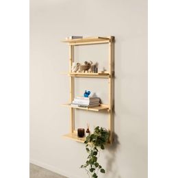 Wandregal Karup Design, B:66cm H:127cm T:25,5cm, beige, Massivholz, Küche, Regale, "Groove Shelving Narrow, Wandregal, Aufbewahrung, Deko,