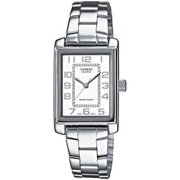 Damen Quarzuhr, silber, CASIO TIMELESS COLLECTION, Armbanduhren, Armbanduhr, Damenuhr, analog, Edelstahlarmband