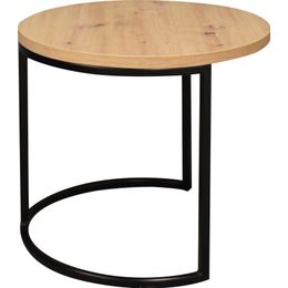 M&auml;usbacher Couchtisch M&Auml;USBACHER, H:50,5cm, braun, Wohnzimmer, Tische, "Couchtisch rund", Couchtisch rund Durchmesser 60cm, Metallgestell