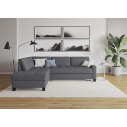 Ecksofa DOMO collection, B:243cm H:84cm T:209cm, grau, Struktur fein (100% Polyester);Luxus-Microfaser (100% Polyester);Luxus-Microfaser in