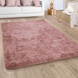 Hochflor-Teppich Paco Home, B:160cm H:37mm L:220cm, lila, Polyester, Teppiche, "Silky 591", Uni-Farben, besonders weich und kuschelig