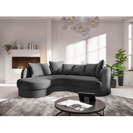 Sit & More Ecksofa SIT & MORE, B:245cm H:76cm T:227cm, grau, 95% Polyester, 5% Polyamid, Wohnzimmer, Sofas, "Samba L-Form", moderne organische Form, inkl. 7