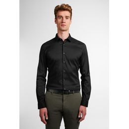 Eterna Herren Langarmhemd "SUPER SLIM", schwarz, Gr. 37, Twill, 4% Elasthan, 26% Polyamid, 70% Lyocell, Hemden, EASY IRON (bügelleicht)