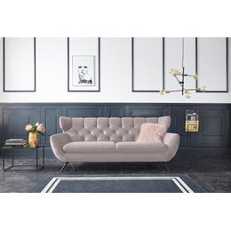 3-Sitzer 3C CANDY, B:225cm H:94cm T:95cm, rosa, Samt-Optik (100% Polyester), Sofas, "Beatrice, extravagantes Megasofa, bequem, Küchensofa", mit