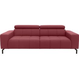2,5-Sitzer DOMO collection, B:238cm H:79cm T:104cm, rot, Echtleder, Sofas, "Cunelli zeitlos und elegant, moderne Sitzn&auml;hte als Designelement",