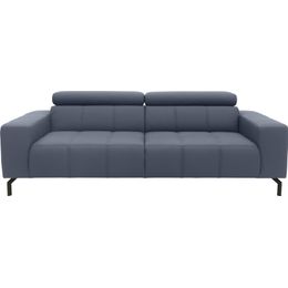 2,5-Sitzer DOMO collection, B:238cm H:79cm T:104cm, blau, Echtleder, Sofas, "Cunelli zeitlos und elegant, moderne Sitzn&auml;hte als Designelement",