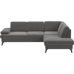 Sit & More Ecksofa SIT & MORE, B:262cm H:82cm T:212cm, grau, 100% Polyester, Wohnzimmer, Sofas, "Morris L-Form, inkl. Sitztiefenverstellung", wahlweise mit