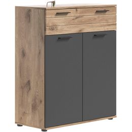 Schuhkommode Inosign, B:90cm H:104cm T:37cm, grau, FSC-zertifizierter Holzwerkstoff, Sideboards, "Riga, Breite 90 cm, 2 Türen, 1 Schubkasten, 4
