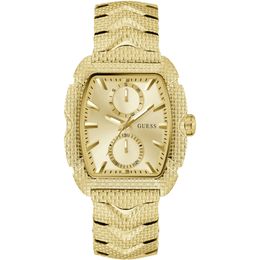 Multifunktionsuhr Guess "NILE", gold (goldfarben), Armbanduhren, Herren, Quarzuhr, Armbanduhr, Herrenuhr, Datum, Wochentag, Edelstahlarmband
