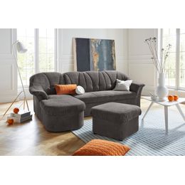 Ecksofa DOMO collection, B:238cm H:82cm T:141cm, grau, 95% Polyester, 5% Nylon, Wohnzimmer, Sofas, "Pegnitz, elegante Rückensteppung, komfortabel,