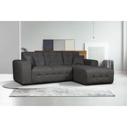 Ecksofa Home Affaire, B:234cm H:85cm T:163cm, grau, 100% Polyester, Wohnzimmer, Sofas, "Nosia L-Form", incl. 2 Zierkissen, mit feiner Steppung