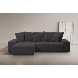 Ecksofa WERK2, B:300cm H:76cm T:150cm, grau, 90% Polyester, 10% Nylon, Wohnzimmer, Sofas, "Riwa, modernes Sofa zum Kuscheln und Entspannen, Breite