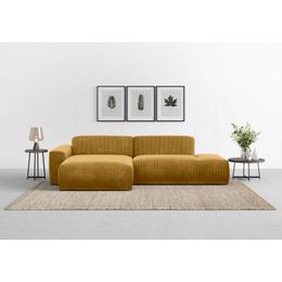 Ecksofa Trendmanufaktur, B:275cm H:72cm T:160cm, gelb, 88% Polyester, 12% Polyacryl, Wohnzimmer, Sofas, "Braga, mit hochwertigem Kaltschaum, L-Form,