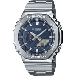 Casio G-SHOCK Herren Chronograph, silber, Armbanduhren, Quarzuhr Armbanduhr,Herren,digital,bis 20bar wasserd.,Edelstahlarmband