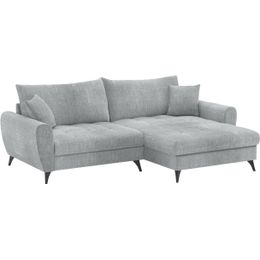 Ecksofa MR. COUCH, B:246cm H:71cm T:170cm, silber, Dolce (100% Polyester), Wohnzimmer, Sofas, "Blackburn II L-Form", Wahlweise mit