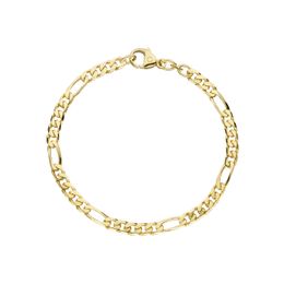 Jobo Damen Goldarmband, 18,7cm, Gelbgold 585, gelb, Gelbgold 585, Armb&auml;nder, Figaroarmband 585 Gold massiv
