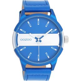 Oozoo Herren Quarzuhr, blau, Armbanduhren, Armbanduhr, Herrenuhr, Lederarmband, analog