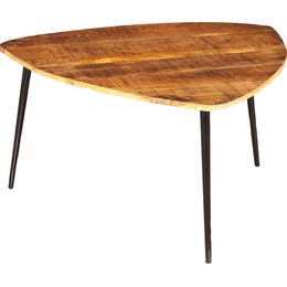 Couchtisch Sit, B:80cm H:47cm T:80cm, schwarz, Mangoholz, Metall, Wohnzimmer, Tische, Gefertigt aus natürlichem Mangoholz