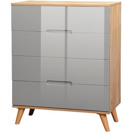 Schubkastenkommode Andas, B:76cm H:94,5cm T:39,5cm, grau, FSC-zertifizierter Holzwerkstoff, Sideboards, "Lund Schlafzimmerschrank Wäscheschrank mit