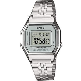 CASIO VINTAGE Damen Chronograph, silber, Armbanduhren, Quarzuhr, Armbanduhr, Damenuhr,Digitaluhr, Edelstahlarmband