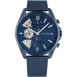 Tommy Hilfiger Herren Multifunktionsuhr "BAKER", blau, Armbanduhren, Quarzuhr, Armbanduhr, Herrenuhr, Edelstahlarmband, analog, Tag