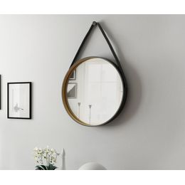 Badspiegel Talos, &Oslash;:55cm, schwarz, Spiegel, "Golden Style", Durchmesser: 55 cm