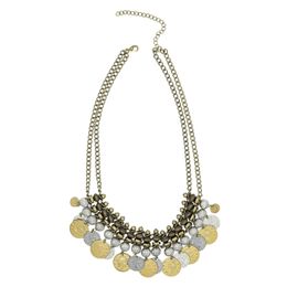 Damen Kette mit Anh&auml;nger "M&uuml;nzmagie", gold, Basic, Collezione Alessandro, Metall, Halsketten, mit Ethno-Antikem Look
