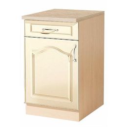 Wiho-K&uuml;chen Unterschrank WIHO K&Uuml;CHEN, B:60cm H:85cm T:60cm, beige, K&uuml;che, Schr&auml;nke, "Linz", 60 cm breit, in Landhaus-Optik